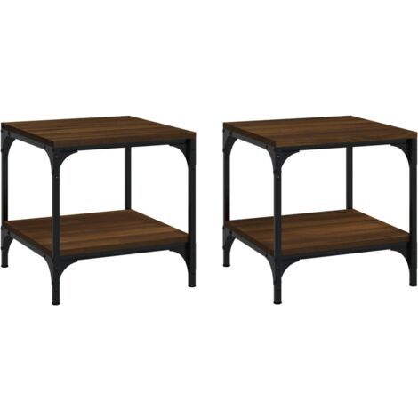 Lot de 2 tables d'appoint 40 x 40 x 40 cm en bois ingénierie couleur ...