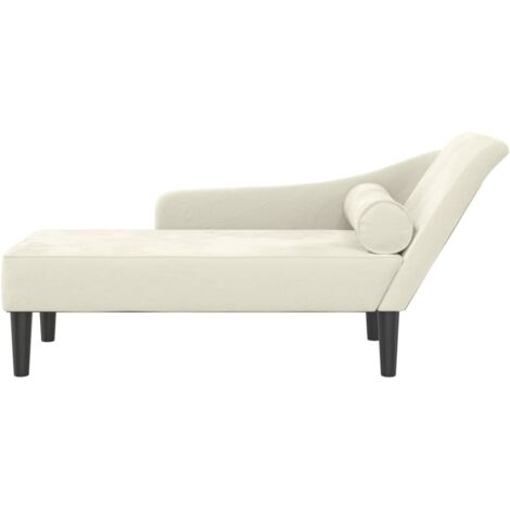Méridienne chaise longue pour intérieur avec coussins crème velours ...