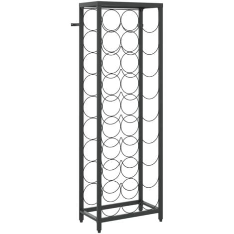 Casier range bouteilles étagère de rangement vin de 27 bouteilles 34 x 18 x 100cm fer forgé noir ...