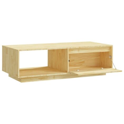Table basse de salon en bois brut meuble de rangement de style rustique ...