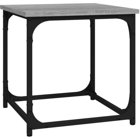 Table d'appoint style industriel 40 x 40 x 40 cm bois d'ingénierie gris ...