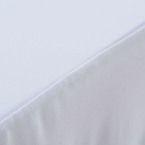 Nappe stretch blanche anti-plis pour table rectangulaire 120 cm x2 ...