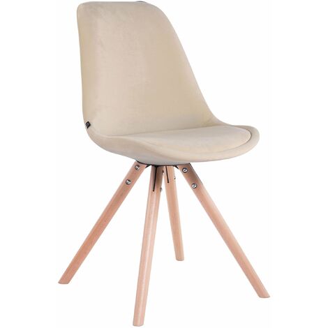 4 chaises de salle à manger style scandinave en velours crème pieds ...