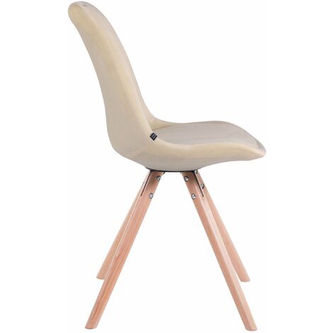 4 chaises de salle à manger style scandinave en velours crème pieds ...