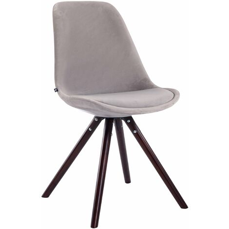 4 chaises de salle à manger style scandinave en velours gris clair ...