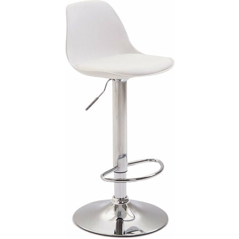 Tabouret de bar en synthétique et plastique blanc pied en métal ...