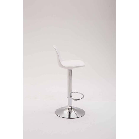 Tabouret de bar en synthétique et plastique blanc pied en métal ...