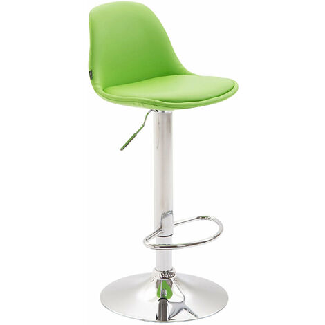 Tabouret de bar avec repose-pieds design moderne synthétique vert pomme et métal 100000149