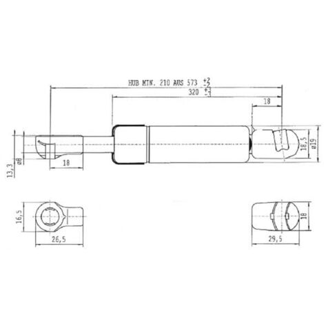Vérin à gaz L575-500N STABILUS CA8127KE