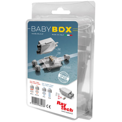 Boîte de jonction Babybox 90x80xh 47 mm + connecteur + 3 presses étoupes - RAYTECH