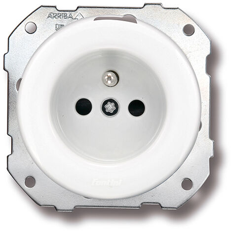 Prise 2P+T porcelaine blanche DO LOW - FONTINI