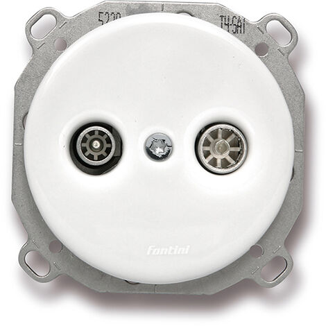 Prise R-TV/SAT étoile porcelaine blanche DO LOW - FONTINI