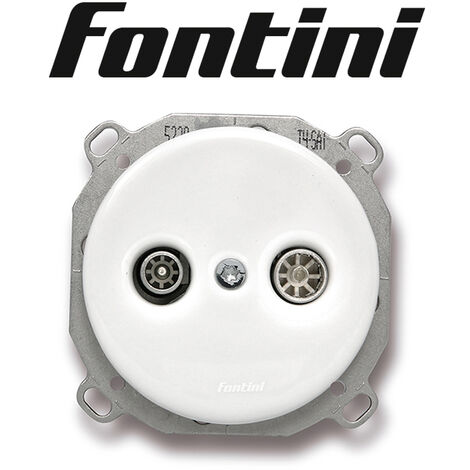 Prise R-TV/SAT étoile porcelaine blanche DO LOW - FONTINI