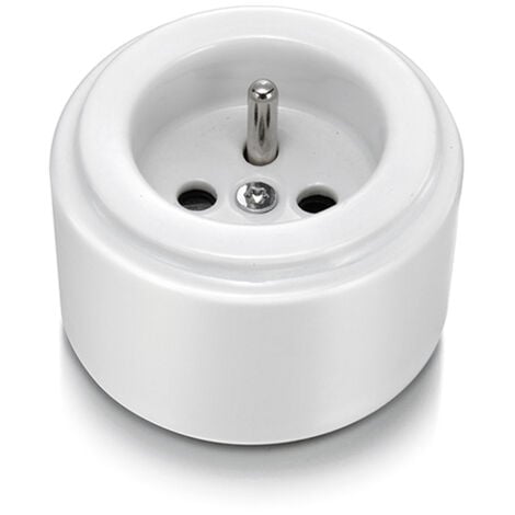 Prise 2P+T porcelaine blanche DO - FONTINI
