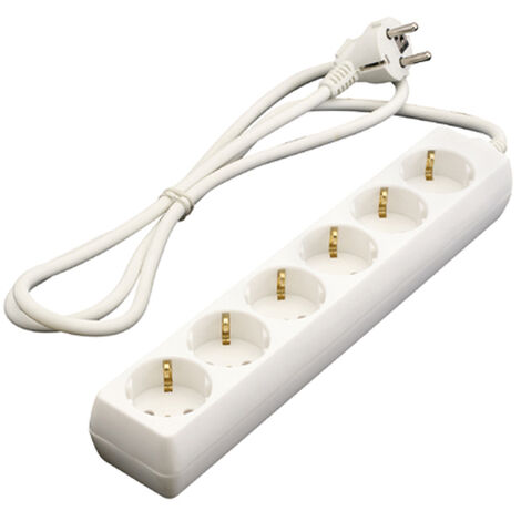 Base Multiple 6 Tomas s/interruptor 1,5m blanco