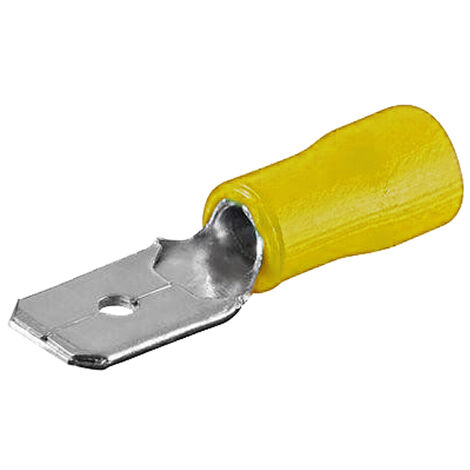 10 Terminales macho Ø6,35mm - 4-6mm2 AMARILLO