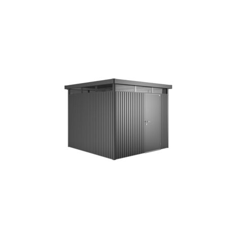 CASETA METALICA BIOHORT JARDIN HIGHLINE H6 COLOR GRIS OSCURO DOBLE PUERTA