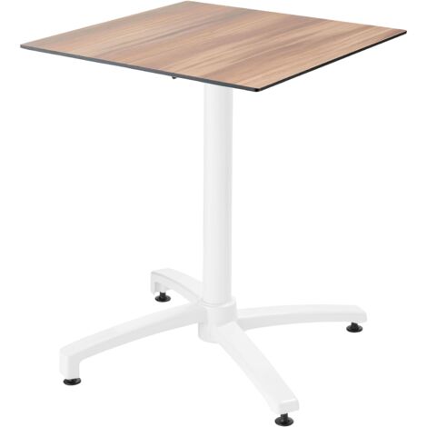 Ensemble table 60 cm chêne foncé et 4 chaises en métal gris