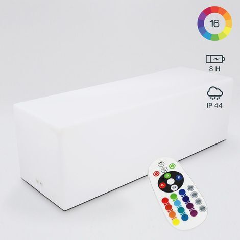 Oviala – Banc lumineux rectangulaire LED 16 couleurs – Polyéthylène ...