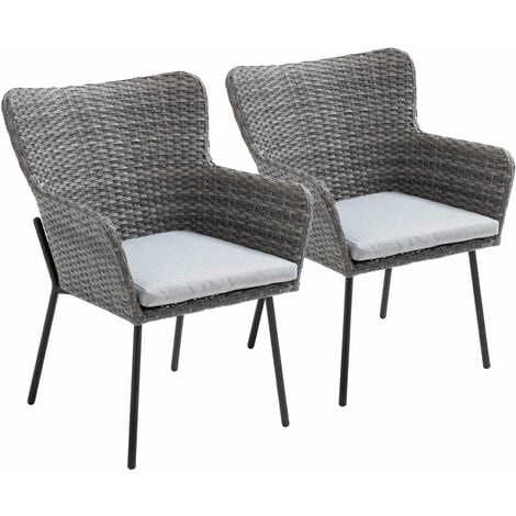 Lot de 2 fauteuils de jardin rond en osier