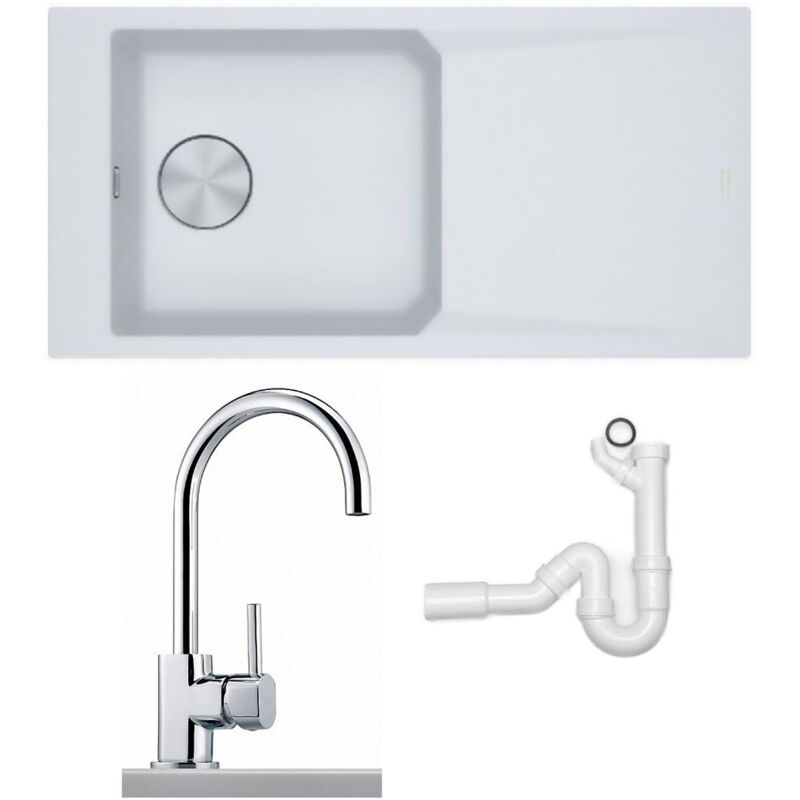 Franke Spüle FXG 611-100 Glacier reversibel mit Franke Armatur 115.0156 ...