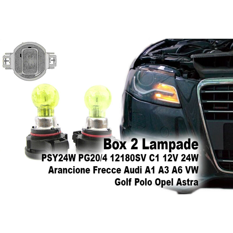 Box 2 Lampade PSY24W PG20/4 12180SV C1 12V 24W Arancione Frecce Audi A1 ...