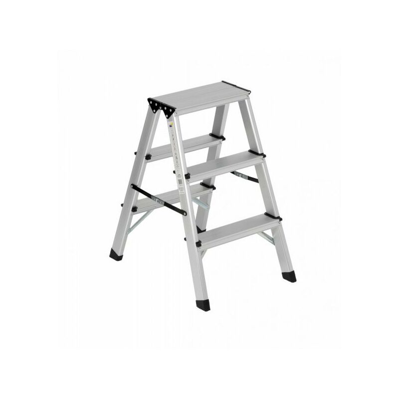 Sgabello in alluminio tre gradini doppia salita, antiscivolo 60x41x66h ...