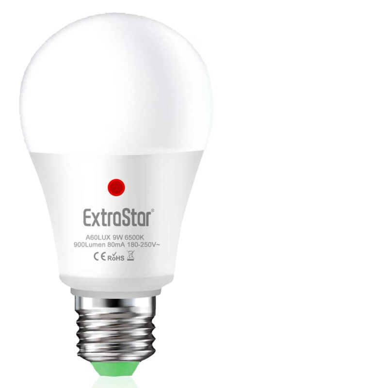 Lampada LED E27 9W con Sensore Crepuscolare 900lm 6500K A60 Day Night ...