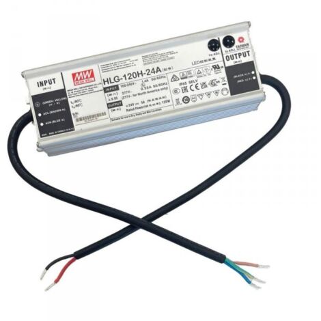 MW MEAN WELL HLG-120H-24A Alimentatore Led Driver CC CV 120W 24V 5A ...