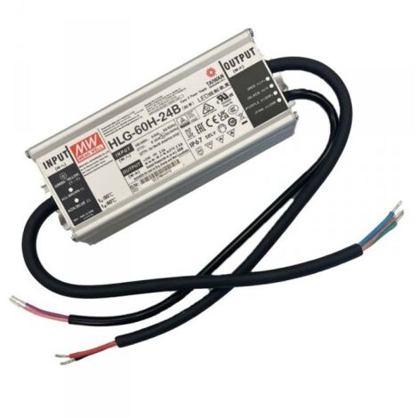 MW MEAN WELL HLG-60H-24B Alimentatore Led Driver CV CC IP67 Dimmerabile ...