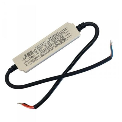 MW MEAN WELL LPF-25D-24 Alimentatore Led Driver CC CV 24V 1,05A 25W IP67 Input 220V e 110V ...