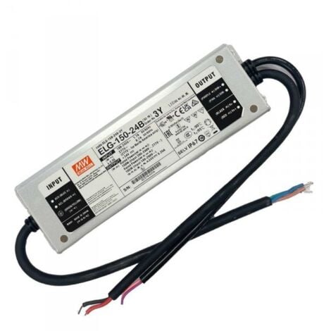 MW MEAN WELL ELG-150-24B-3Y Alimentatore Dimmerabile 0-10V PWM Resistenza IP67 150W 24V 6,25A ...