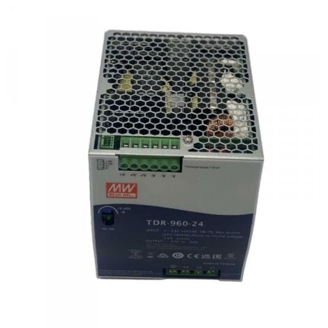 MW MEAN WELL TDR-960-24 Alimentatore DIN RAIL 960W 24V 40A Input 380V ...