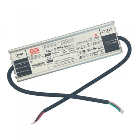 MW MEAN WELL HLG-240H-48 Alimentatore Led Driver IP67 240W 48V 5A Input ...