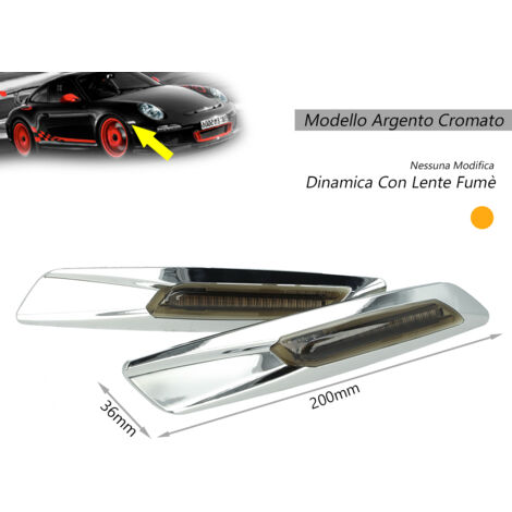 Kit Freccia Laterale a Led Side Marker Dinamica Argento Cromato Lente ...