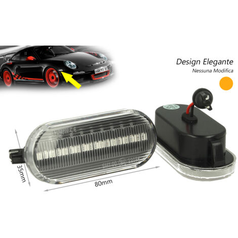 Kit Freccia Laterale a Led Side Marker Dinamica Lente Trasparente VW Golf 3 4 Bora Lupo Passat ...