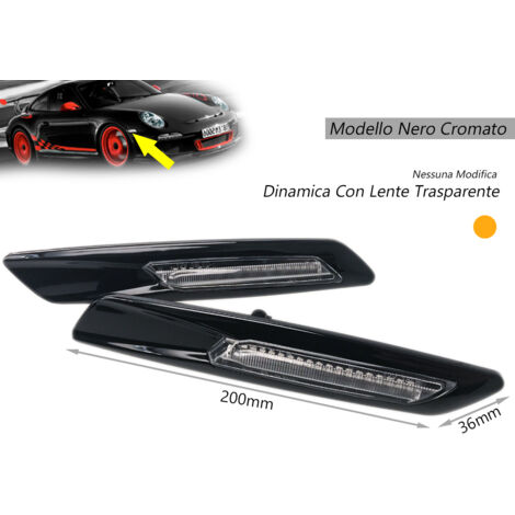 Kit Freccia Laterale a Led Side Marker Dinamica Nero Cromato Lente ...