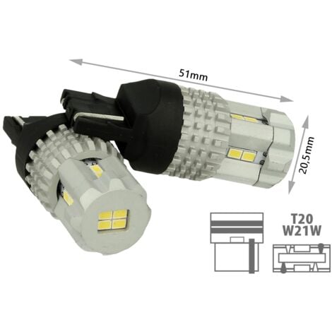 Lampada Led T20 7440 W21W 12 Smd 3020 Bianco Super Luminoso Luce Diurne Lancia Ypsilon Iveco ...