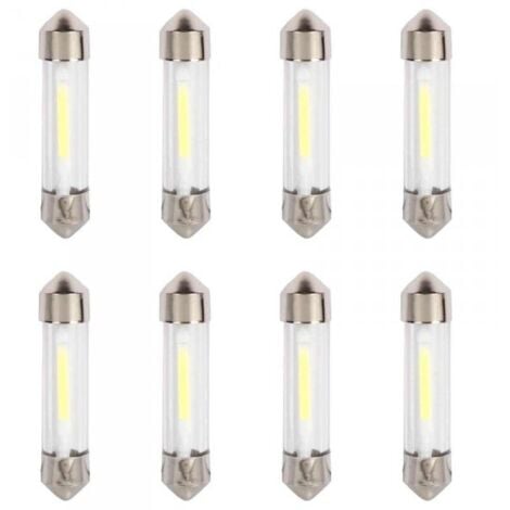 8 Pezzi Lampada Led Siluro 39mm T11 SV8.5 COB C5W C10W 12V 1W 100lm Bianco Freddo 6500K