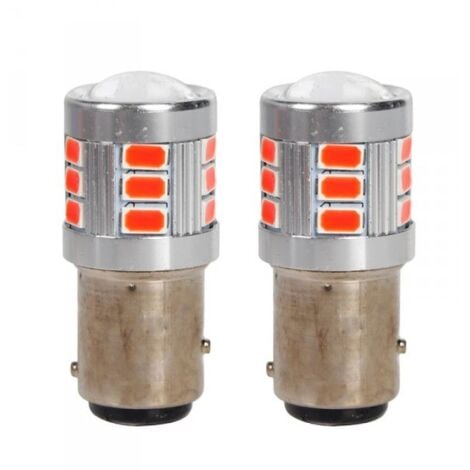 2 Pezzi Lampada LED BAY15D S25 P21/5W 18 SMD 3030 12V 24V 300lm 1W/2.5W Doppio Filamento Rosso ...