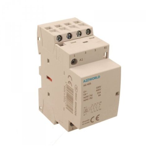 Teleruttore Contattore Modulare AC 4P 2M 3NO+1NC 25A AC 230V IP20 ...