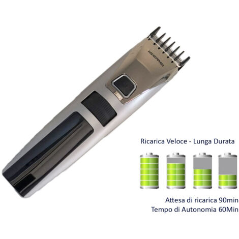 GEMEI GM-802 Tagliacapelli Elettrico Professionale Display Batteria Litio Ricarica Veloce