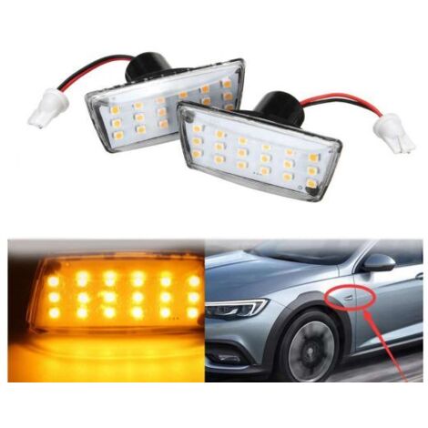 Kit Freccia Laterale a Led Side Marker Lente Trasparente Luce Arancione ...