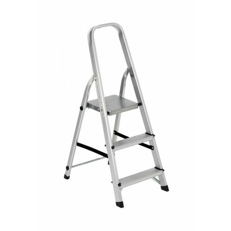 Scala in alluminio tre gradini antiscivolo 62x40x106h Fredi Revete