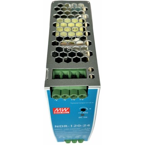 MeanWell NDR-120-24 Trasformatore Rotaia Industriale 24V 120W 5A Barra Guida DIN Rail Power ...