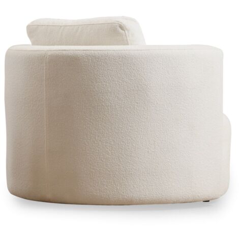 Fauteuil de salon en bouclette beige crème fauteuil relax cosy OLSEN ...