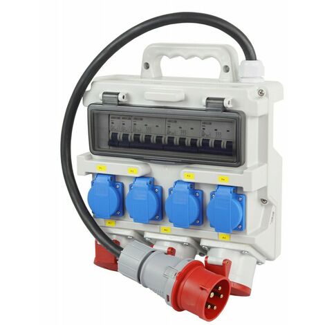 Baustromverteiler Wandverteiler 1x 32A 2x 16A 5-polig CEE 4x 230V Bals Schuko Steckdosen IP65