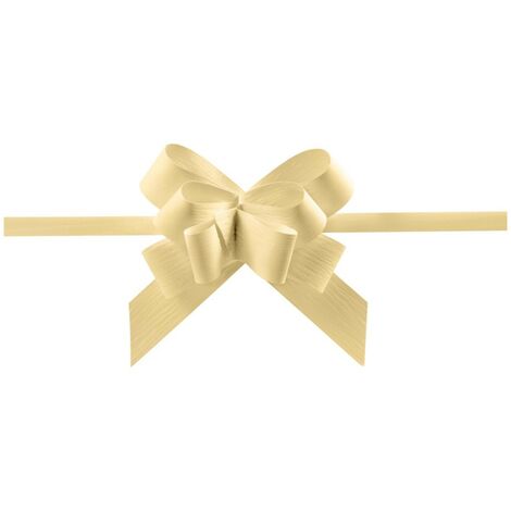 100 x Ziehschleife Geschenkschleife 19 mm Creme