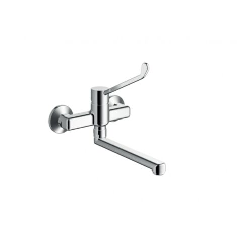 Mezclador monomando de pared para lavabo con palanca clínica