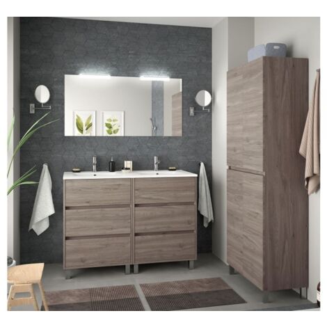 Mueble de baño de pie 120 cm en madera de roble eternity con lavabo ...